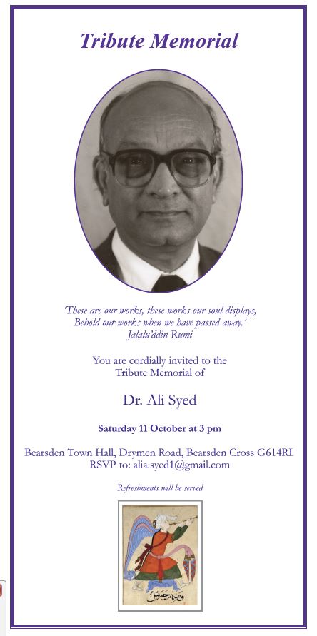 Memorial tribute for Ali Syed - Socialist Health Association